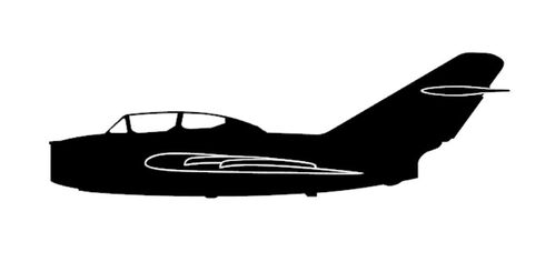 Omask 150190 Sticker Mig-15 UTI (15cm Black)