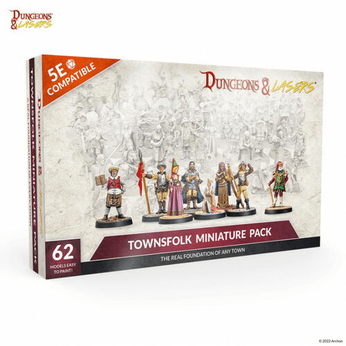 Archon Studio DNL0036 Dungeons & Lasers Miniatures: Townsfolk Miniature Pack