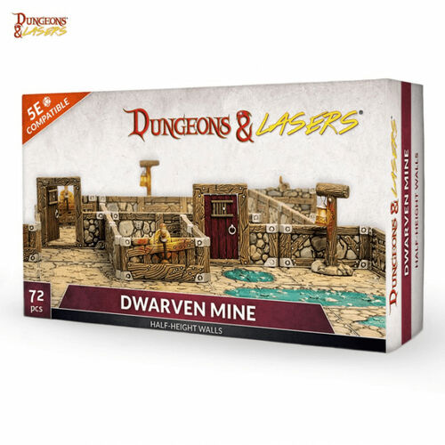 Archon Studio DNL0032 Dungeons & Lasers Dwarven Mine Half-Height Walls