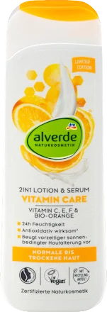 alverde NATURKOSMETIK
VITAMIN CARE 2IN1 losion i serum za telo, 250 ml