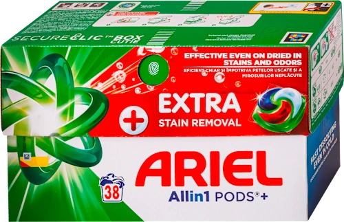 ARIEL
Allin1 PODS +EXTRA STAIN REMOVAL kapsule za pranje veša, 38 kom