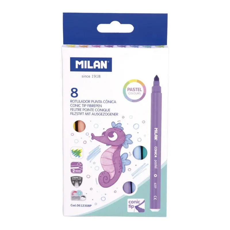 Milan Factis Flomaster Pastel, 8 komada