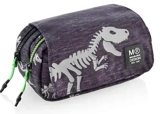 Miquelrius Školska pernica za dečake T Rex, Dvodelna, Siva