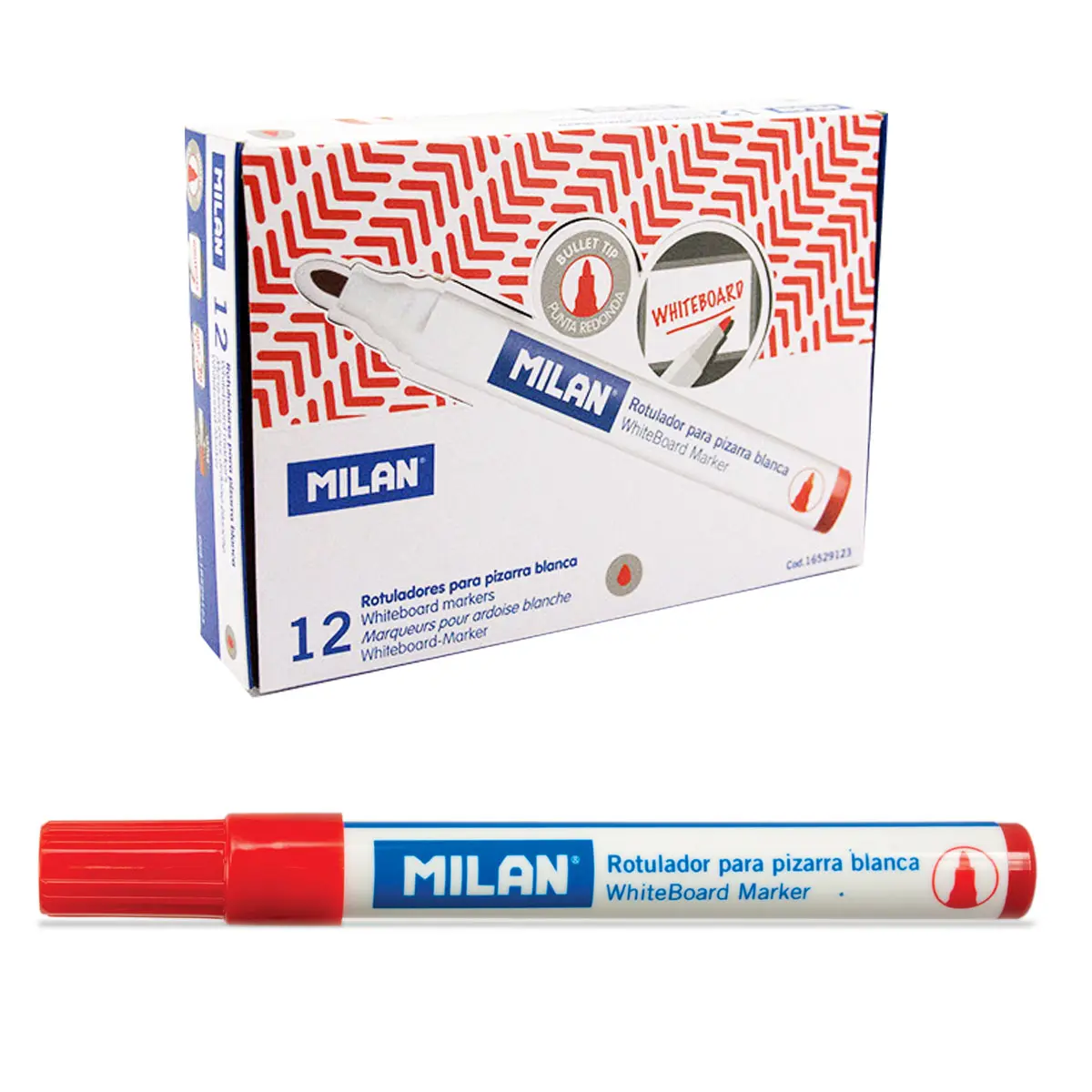 MILAN Permanentni marker sa okruglim vrhom 16429123 crveni