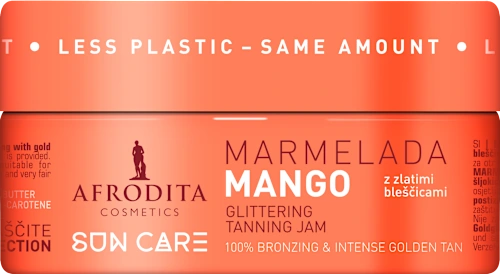 AFRODITA
SUN CARE MARMELADA sa zlatnim pigmentima za ubrznao tamnjenje - mango, 200 ml