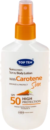TOP TEN
BRONZE&PROTECT Sun Carotene losion za zaštitu od sunca, SPF50, 150 ml