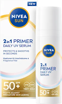 NIVEA SUN2in1 PRIMER DAILY UV serum za zaštitu kože lica od sunca, SPF50+, 30 ml