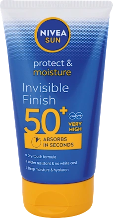 NIVEA SUN
protect & moistre Invisible Finish hidratantni losion za zaštitu kože od sunca, SPF50+, 150 ml