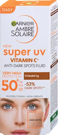 GARNIER AMBRE SOLAIRE
Super UV Vitamin C fluid za lice, za zaštitu od sunca, SPF 50+, 150 kom