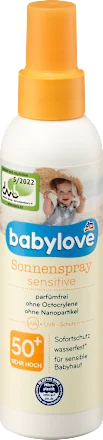 babylove
sensitive sprej za zaštitu dečije kože od sunca, sa veoma visokim zaštitnim faktorom SPF50+, 150 ml