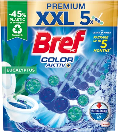 Bref
COLOR AKTIV+EUCALYPTUS wc osveživač, 5 kom