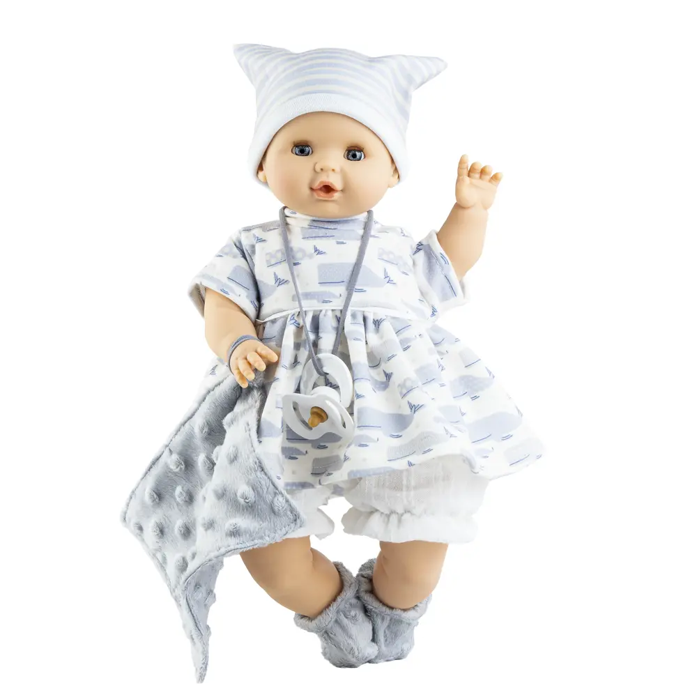 Paola Reina Beba Teona sa cuclom, 36 cm, Plavo-bela