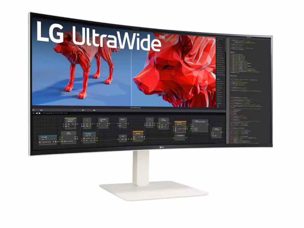 Gejming monitor LG 38WR85QC-W 38"/IPS,zakrivljen,21:9/3840x1600/144Hz/1ms GtG/HDMIx2,DP,USB,LAN/Gsync/bela