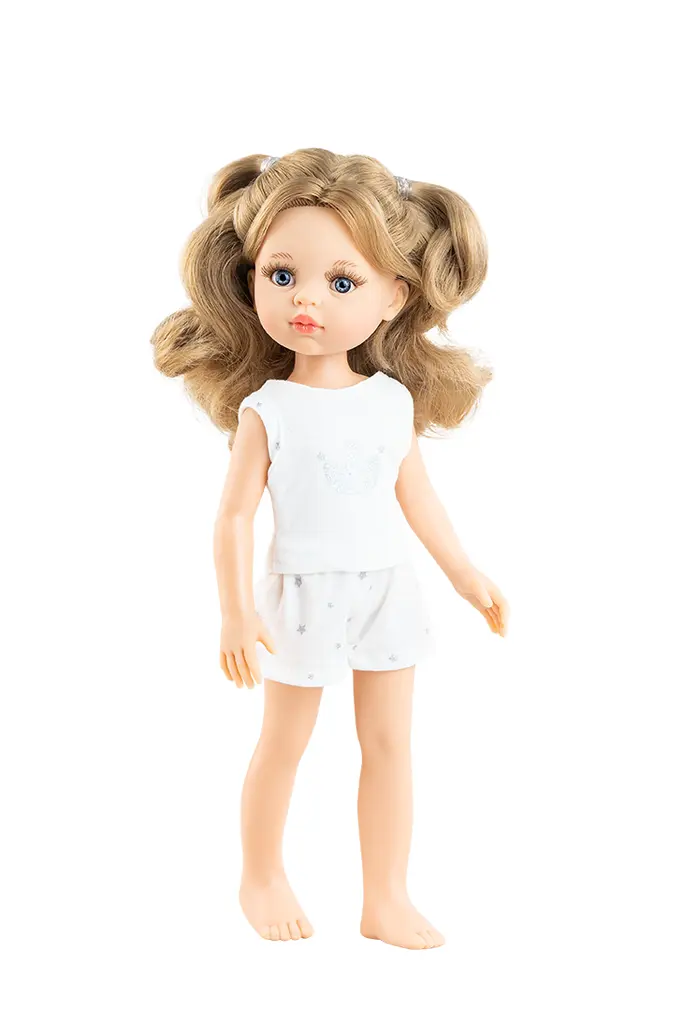 Paola Reina Lutka Karla u pidžami, 32 cm, Bela