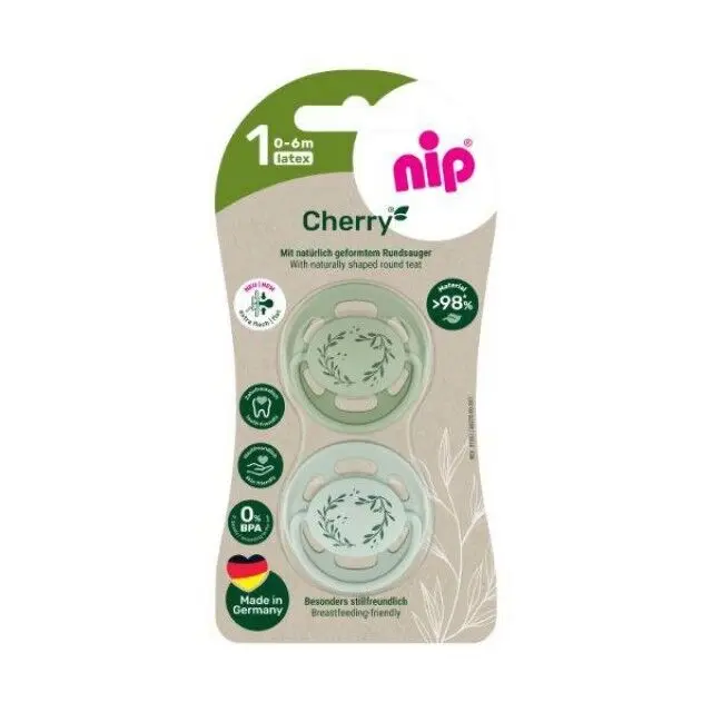 Nip Laža green višnjica, kaučuk, 0-6m, 2 kom