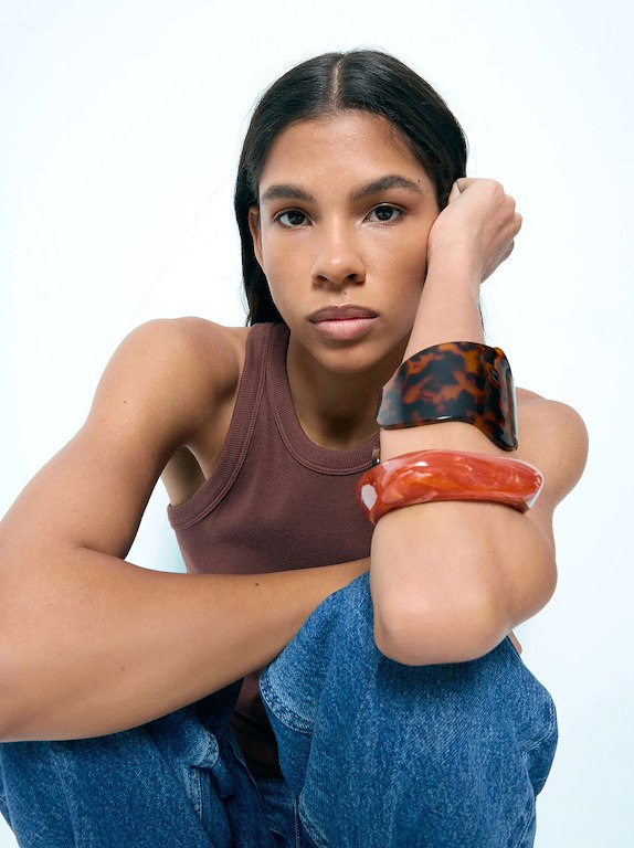 MAXI BRACELET TIGER TORTOISESHELL EFFECT