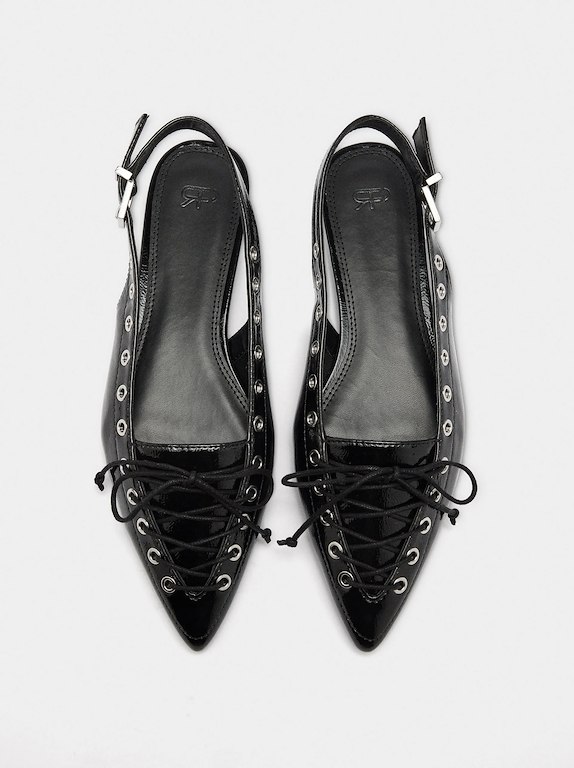 STUDDED SLINGBACK BALLET FLATS