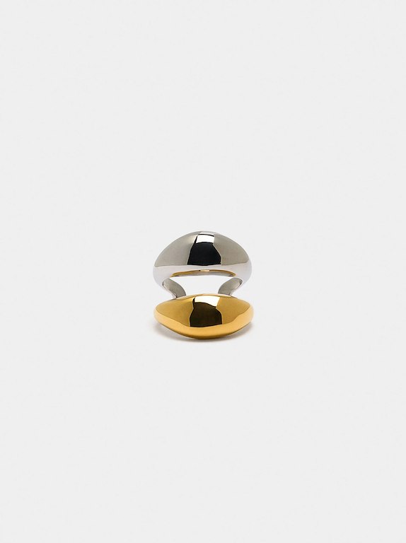 BICOLOUR DOUBLE-EFFECT RING – STAINLESS STEEL