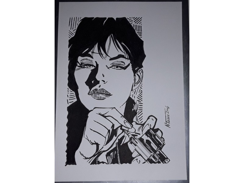 Crtez na hamer papiru 30 x 21,5 cm. - Modesti Blejz