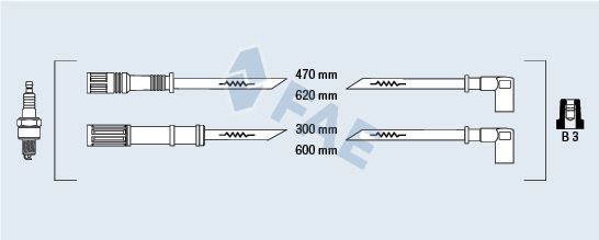 Komplet kablova za paljenje FAE 85625