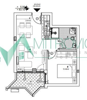 Dvosoban stan na prodaju, 39m2, 109.070€