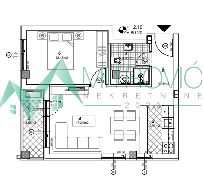 Dvosoban stan na prodaju, 44m2, 118.850€