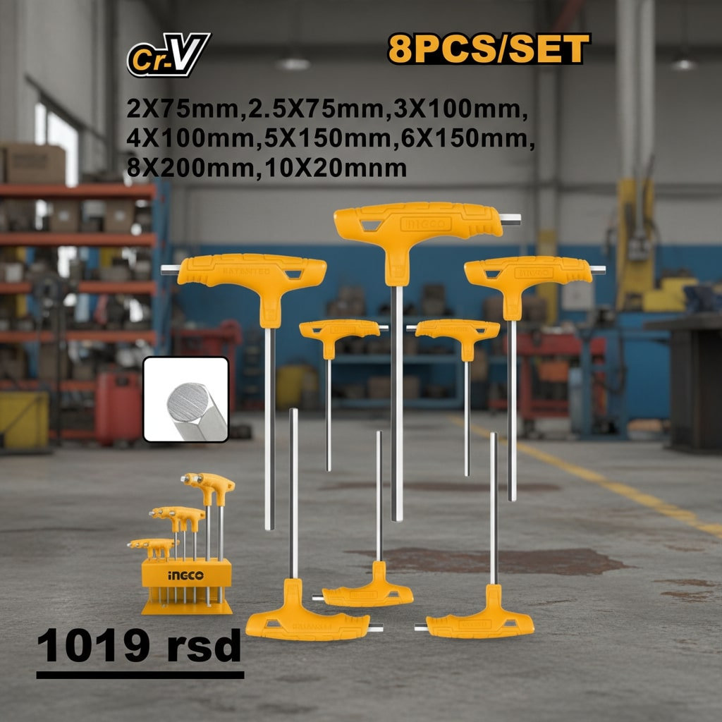 Ingco Set imbus ključeva sa T ručkom 8/1 HHKT80818
Dobijaj najnovije ponude na email