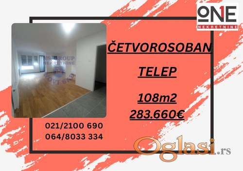 Cetvorosoban,odlican,useljiv,Telep
