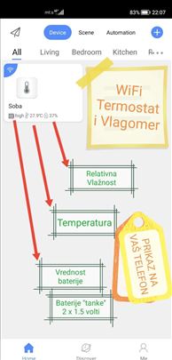 WiFi Termostat i Vlagomer za inkubator