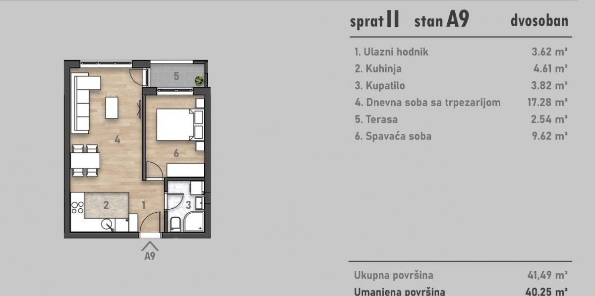 NOVI SAD - SOCIJALNO - 40. 25 m2