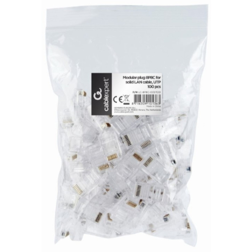 LC-8P8C-001/100 Modular plug RJ45 8P8C 30u CAT5 UTP gold plated,100 u pakovanju / CENA PO PAKOVANJU