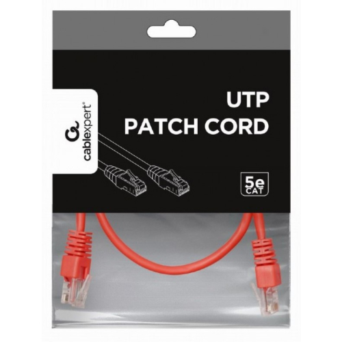 PP12-0.5M/R Gembird Mrezni kabl, CAT5e UTP Patch cord 0.5m red
