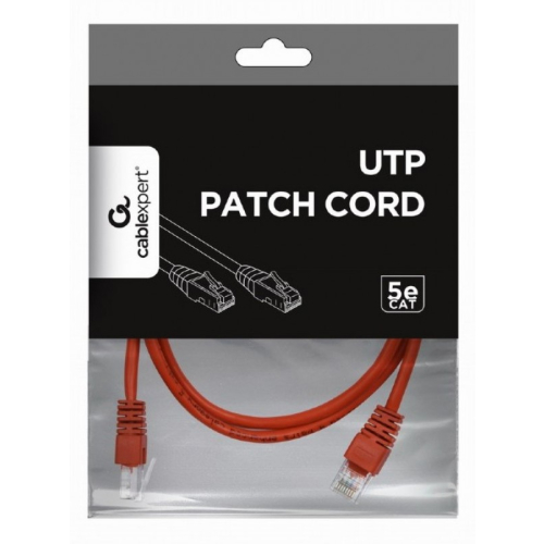 PP12-1M/R Gembird Mrezni kabl, CAT5e UTP Patch cord 1m red
