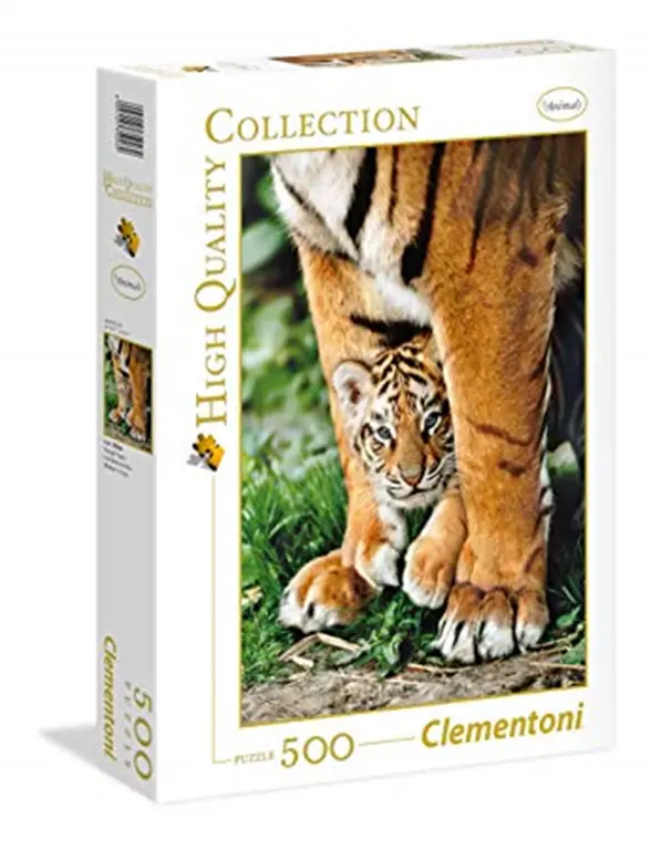 Clementoni Clementoni puzzle 500 delova BENGAL TIGER CUB BETWEEN ITS MOTHER'S LEGS (35046)