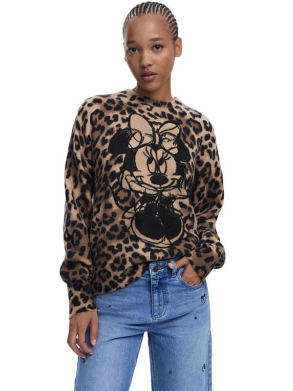 Desigual - Animal print ženski džemper