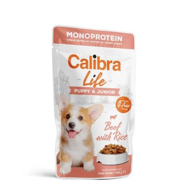 Calibra Dog Life Puppy & Junior Govedina Kesica 150g