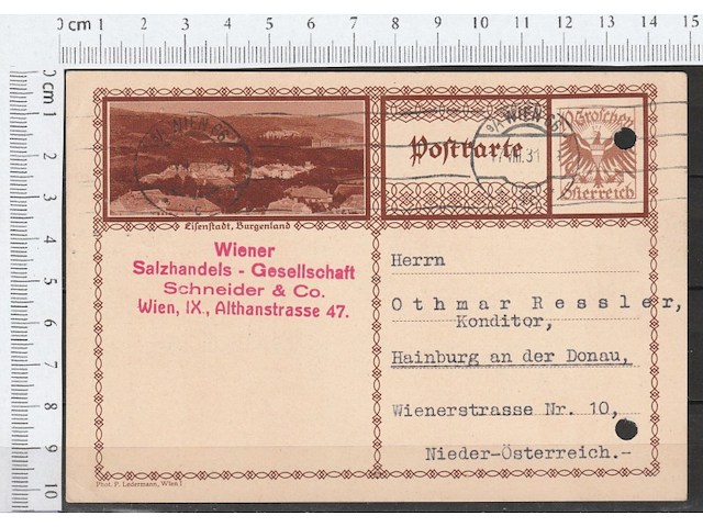 Postkarte Eisenstadt - Burgenland - 1931