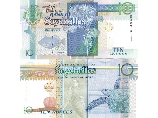 SEYCHELLES Šejšeli 10 Rupees 2013 UNC, P-42