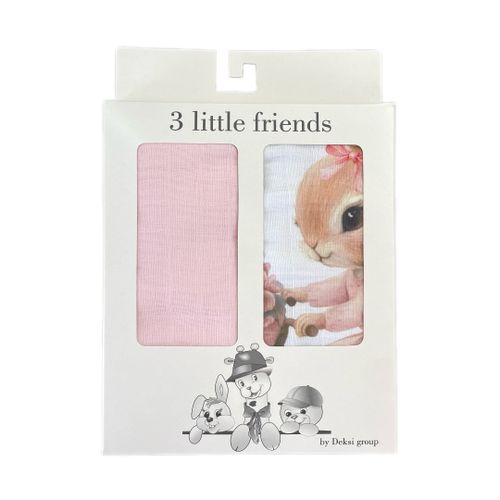 Tri Drugara Muslin Tetra Pelene Zeka Roze 80X80Cm