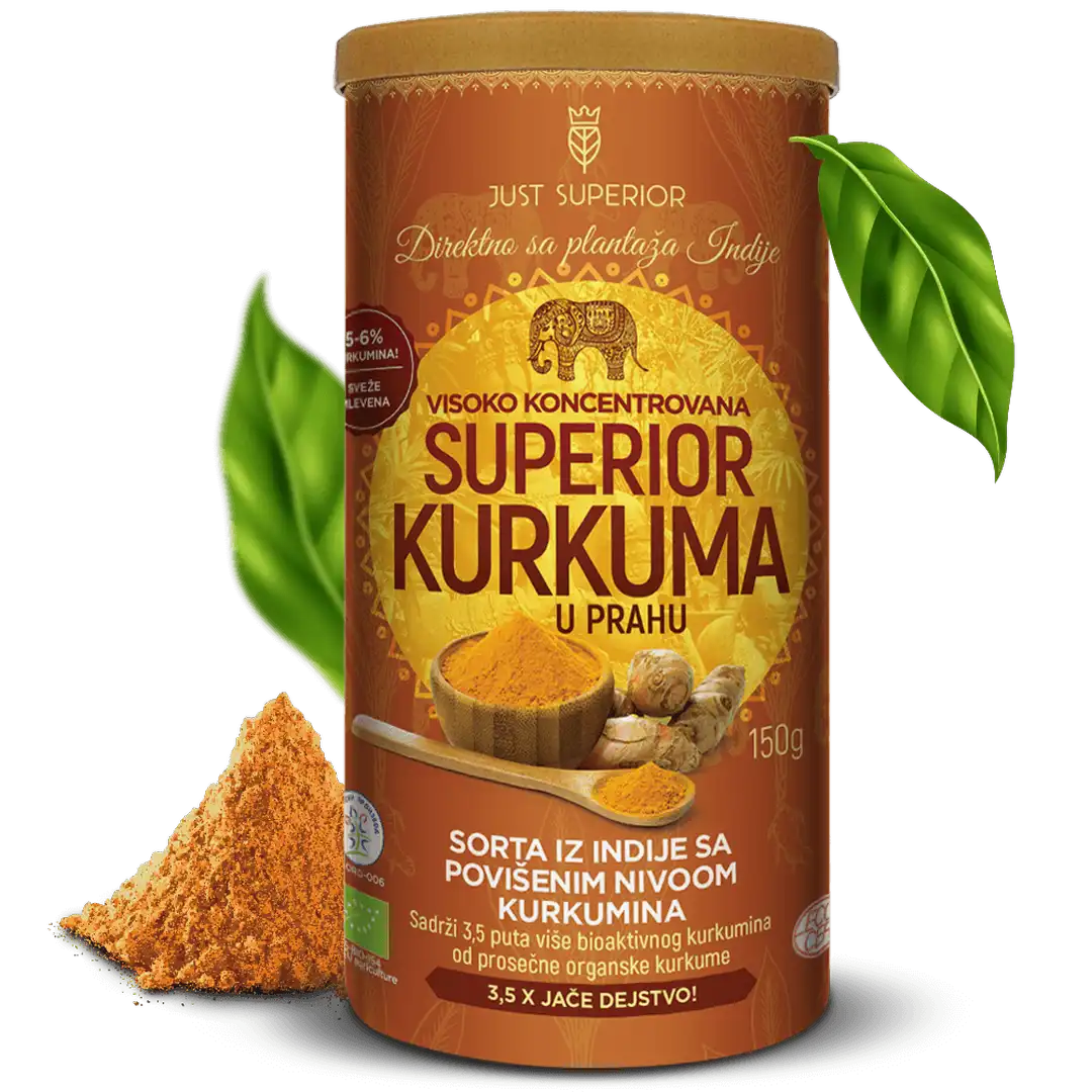 JUST SUPERIOR Organska Kurkuma U Prahu (5-6% Kurkumina) – 150g