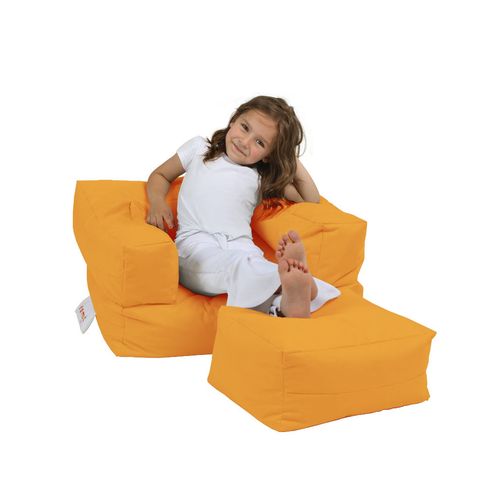 Kids Single Seat Pouffe - Orange Orange Garden Bean Bag