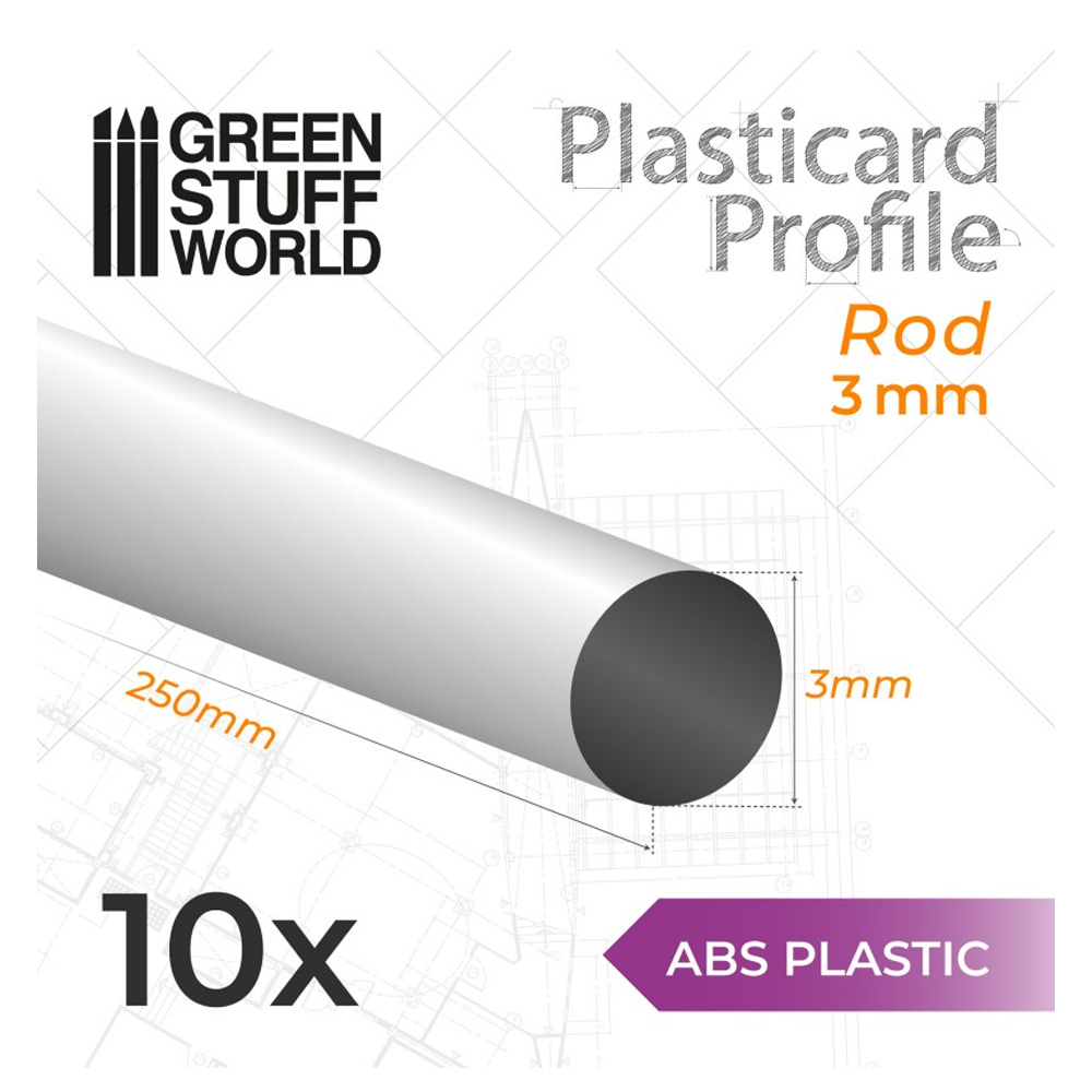 ABS Round Rods 3mm PACK