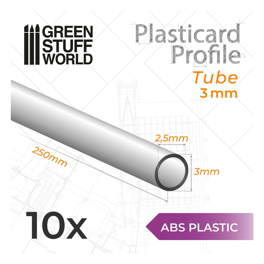 Plasticard ABS Tube 3mm PACK