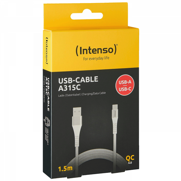 (Intenso) USB kabl za smartphone, USB-A to USB type C, 1.5 met. - USB-Cable A315C