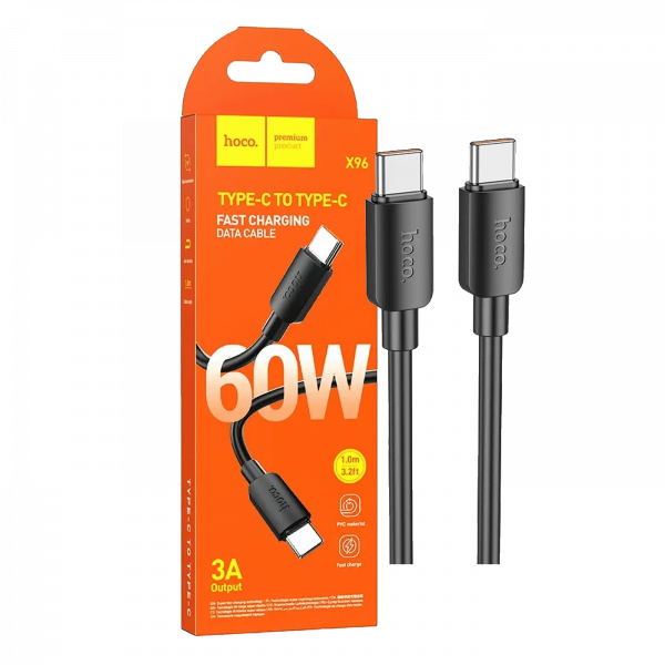 hoco. USB kabl za smartphone, tip C, 60W - X96 Hyper, 60W, Crni