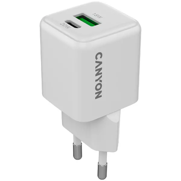 CANYON charger CU20AC GaN 20W 1xPD 1xQC EU White ( CNS-CUW20AC )