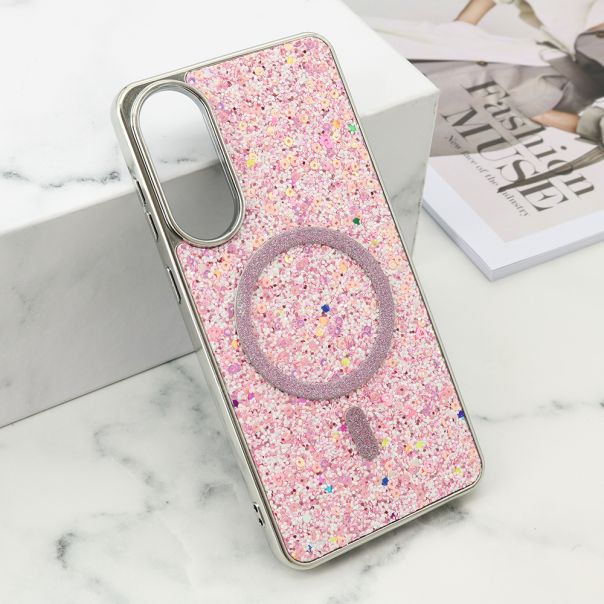 Futrole GLAM GLOW MagSafe za Samsung S937B Galaxy S25 Edge 5G, roza