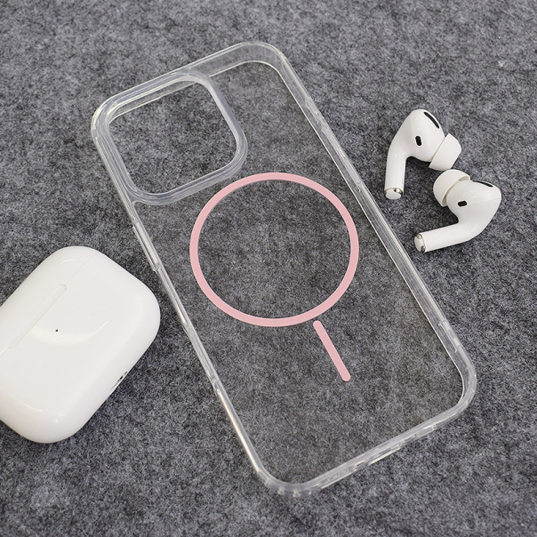 Maska za iPhone 16 Pro Max Mag Case Clear Slim roze