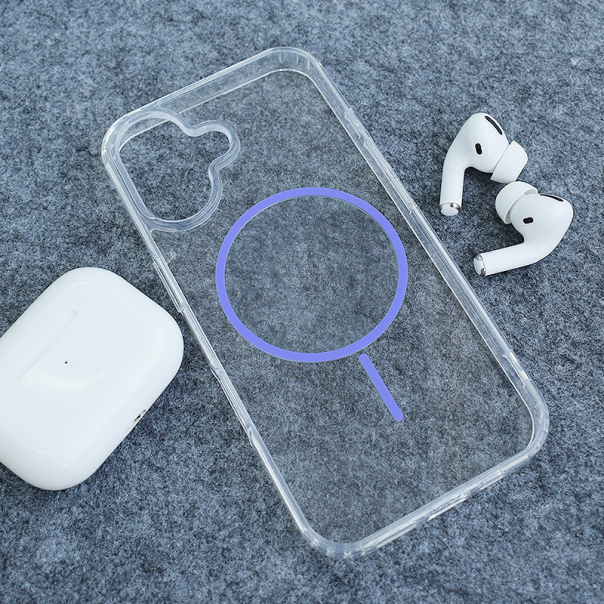 Maska za iPhone 16 Mag Case Clear Slim ljubičasta