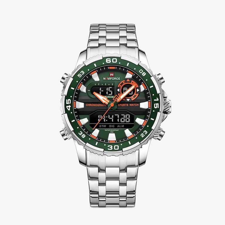 MUŠKI
SAT
NAVIFORCE
NF9234
DUAL
MASTER
–
SILVER/GREEN